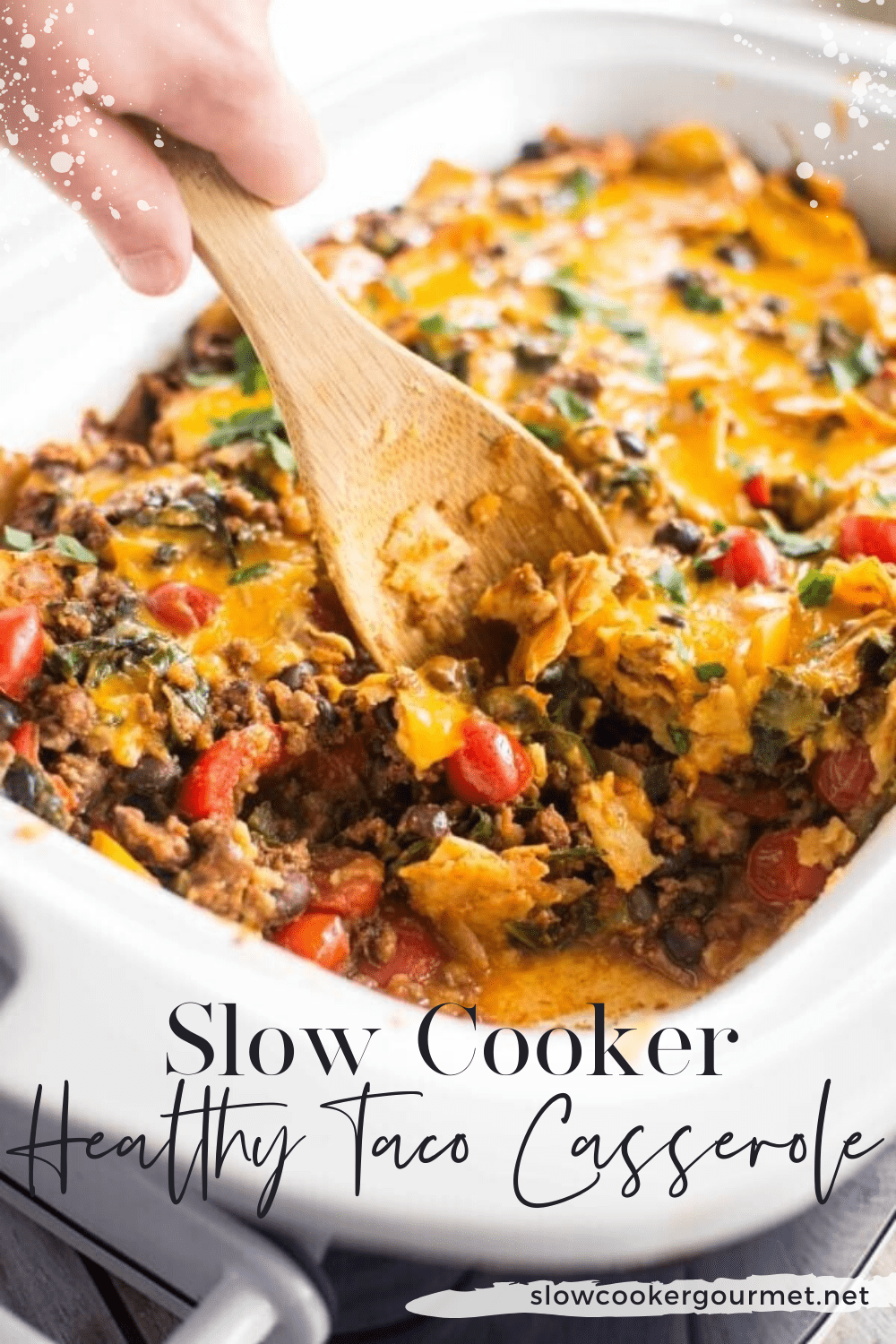 Slow Cooker Healthy Taco Casserole - Slow Cooker Gourmet