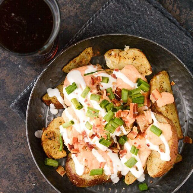Slow Cooker Loaded Pub Fries - Slow Cooker Gourmet