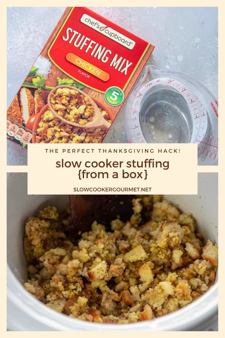 Slow Cooker Stuffing {From a Box} - Slow Cooker Gourmet