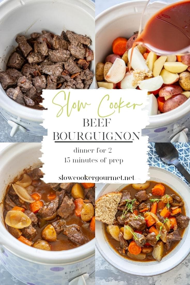 Slow Cooker Beef Bourguignon {for two} - Slow Cooker Gourmet