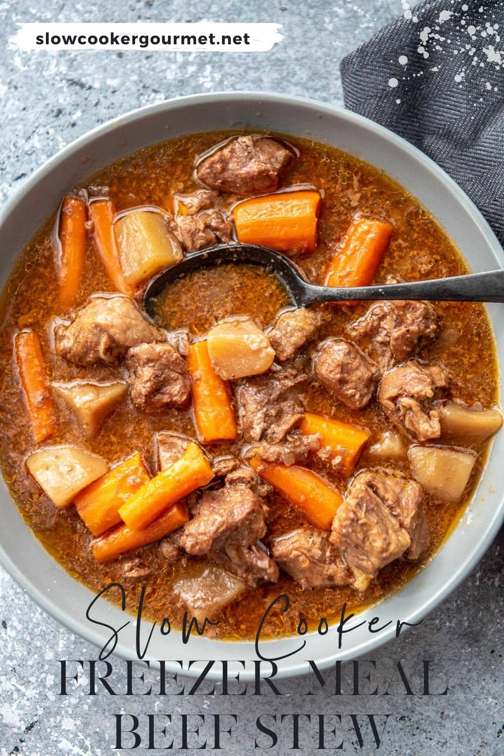 Freezer Meal Beef Stew - Slow Cooker Gourmet