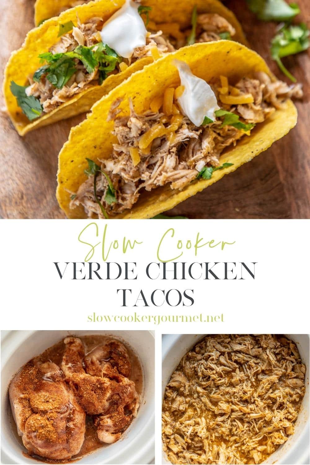 Slow Cooker Verde Chicken Tacos - Slow Cooker Gourmet