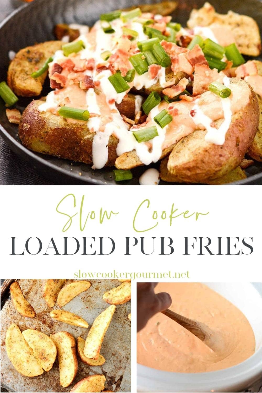 Slow Cooker Loaded Pub Fries - Slow Cooker Gourmet