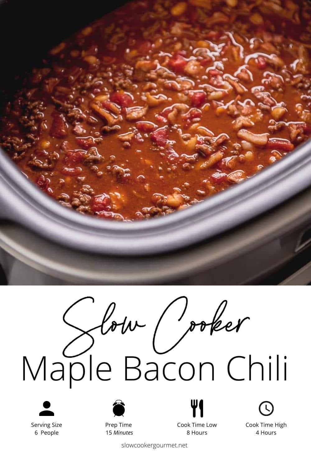 Slow Cooker Maple Bacon Chili - Slow Cooker Gourmet