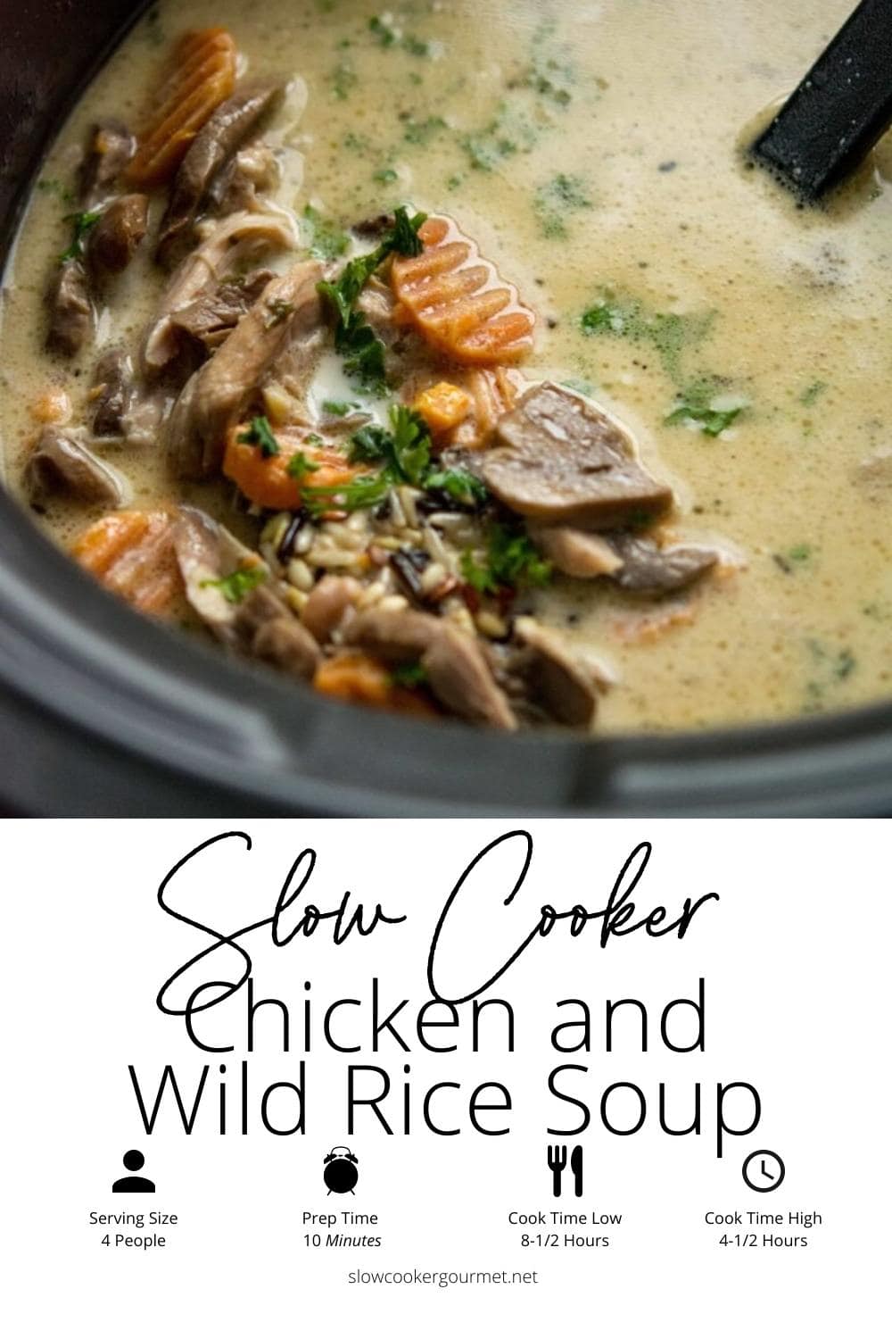 Slow Cooker Chicken and Wild Rice Soup - Slow Cooker Gourmet