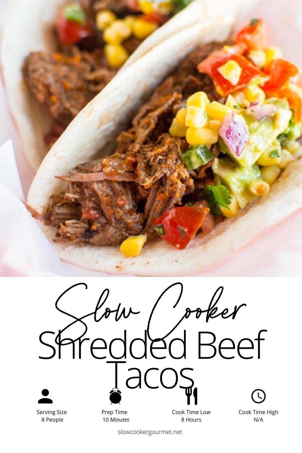 Slow Cooker Shredded Beef Tacos - Slow Cooker Gourmet