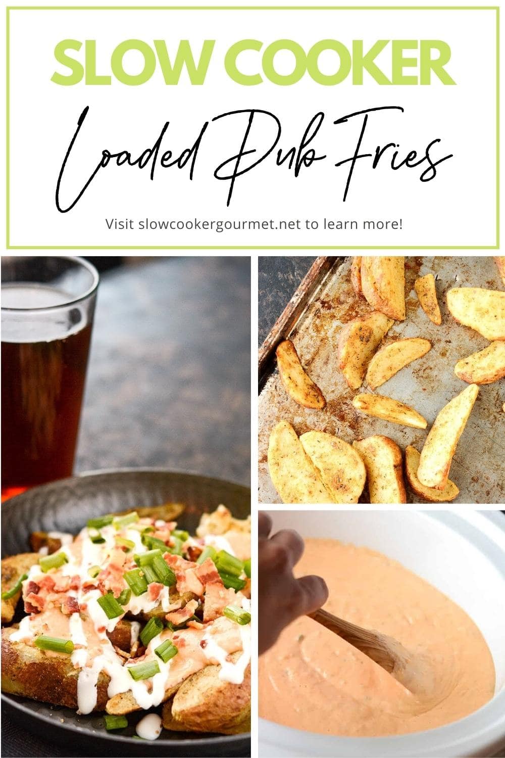 Slow Cooker Loaded Pub Fries - Slow Cooker Gourmet