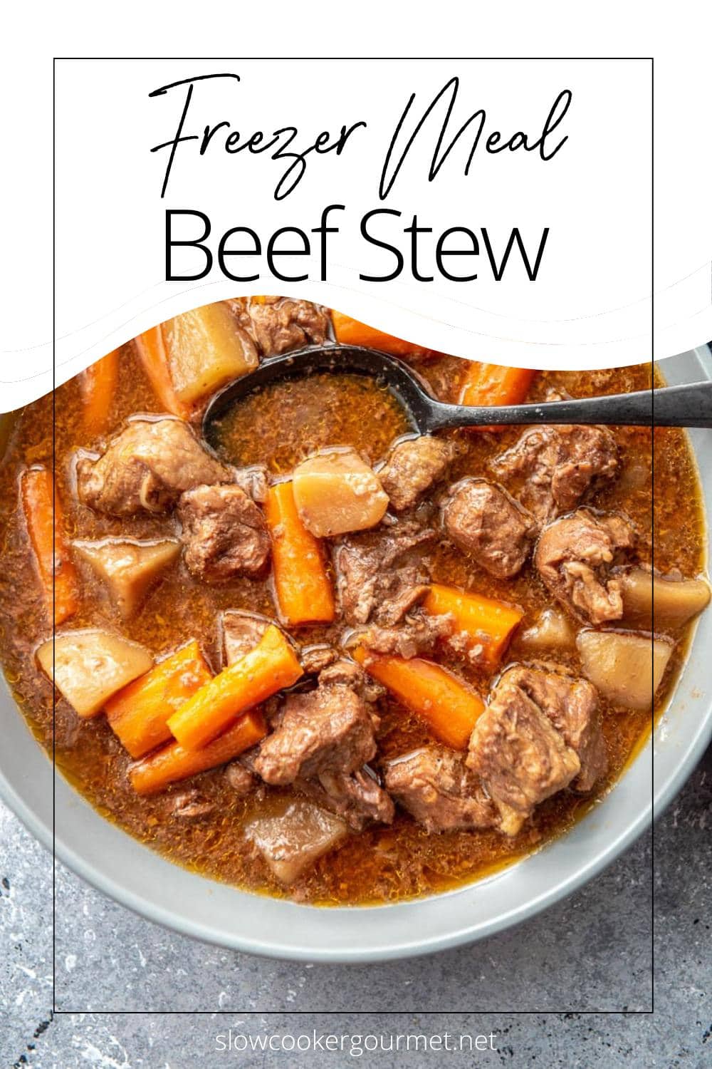 Freezer Meal Beef Stew - Slow Cooker Gourmet