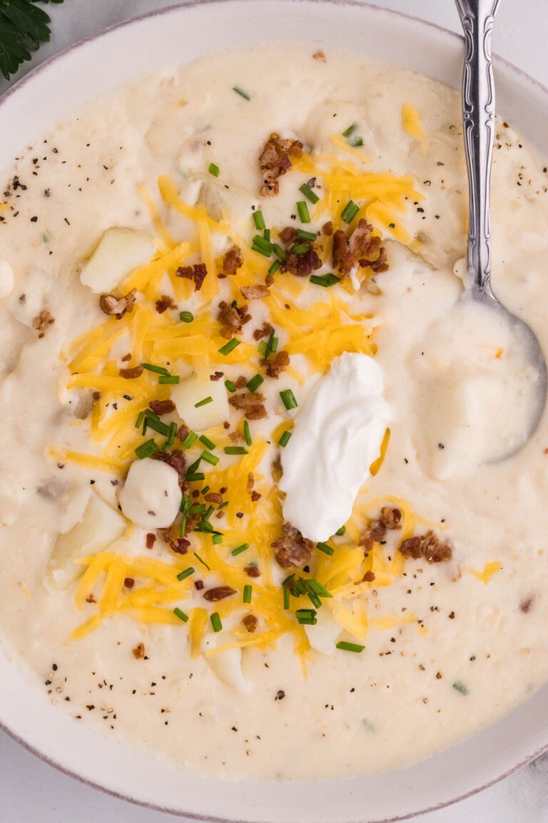Hearty Homestyle Slow Cooker Loaded Potato Soup - Slow Cooker Gourmet
