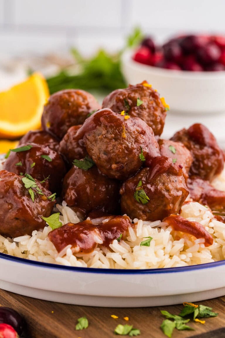 Slow Cooker Cranberry Meatballs - Slow Cooker Gourmet