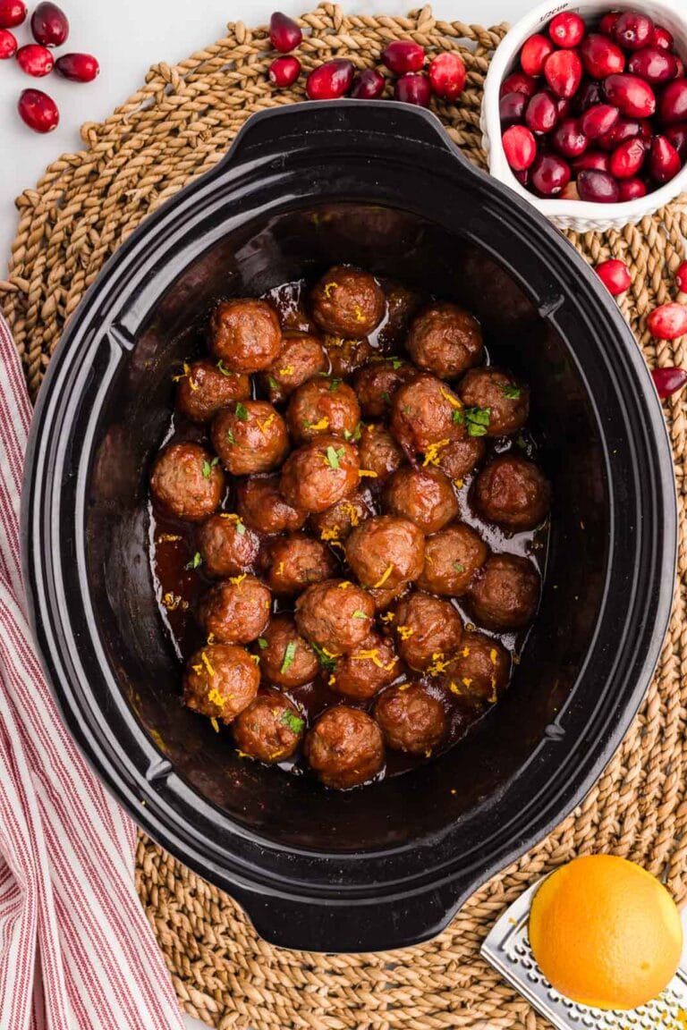 Slow Cooker Cranberry Meatballs - Slow Cooker Gourmet